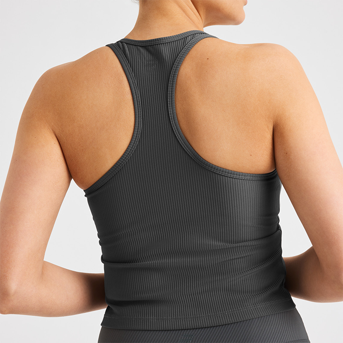 Köp Ribbed R Tank, Dark Shadow, XL